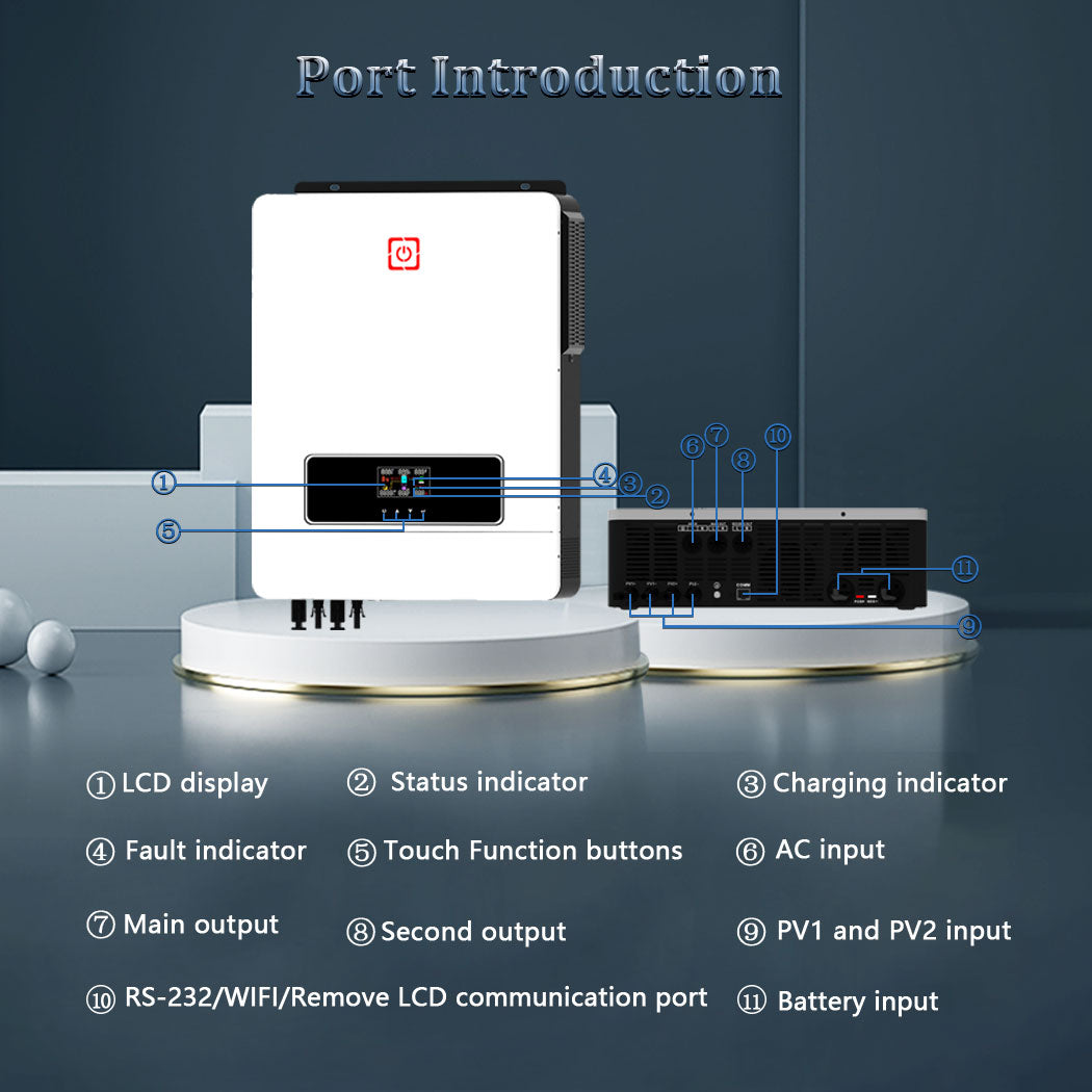 Y&H 10.2KW 48V Solar Hybrid Inverter Off-Grid Pure Sine Wave MPPT 160A ...