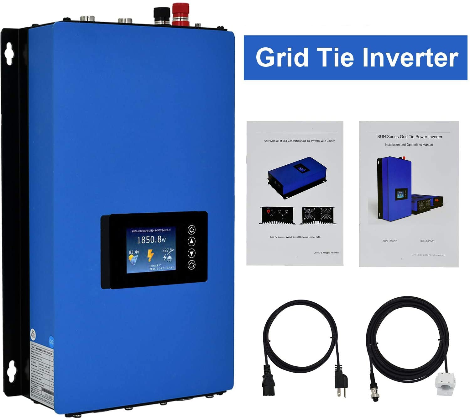 2000Watt Solar Grid Tie Inverter with Power Limiter Sensor Pure Sine W ...