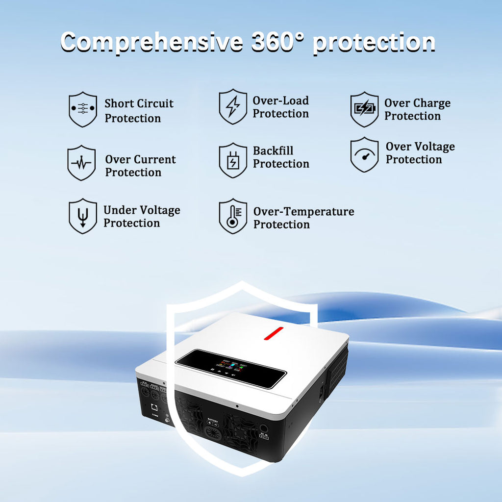 Y&H 6.2KW 48V Solar Hybrid Inverter Pure Sine Wave MPPT 120A Solar Cha ...