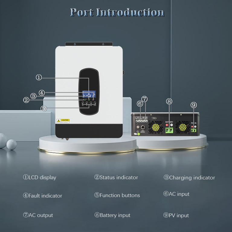 Y&H 3200W 24V Solar Hybrid Inverter Off-Grid Pure Sine Wave MPPT 80A S ...