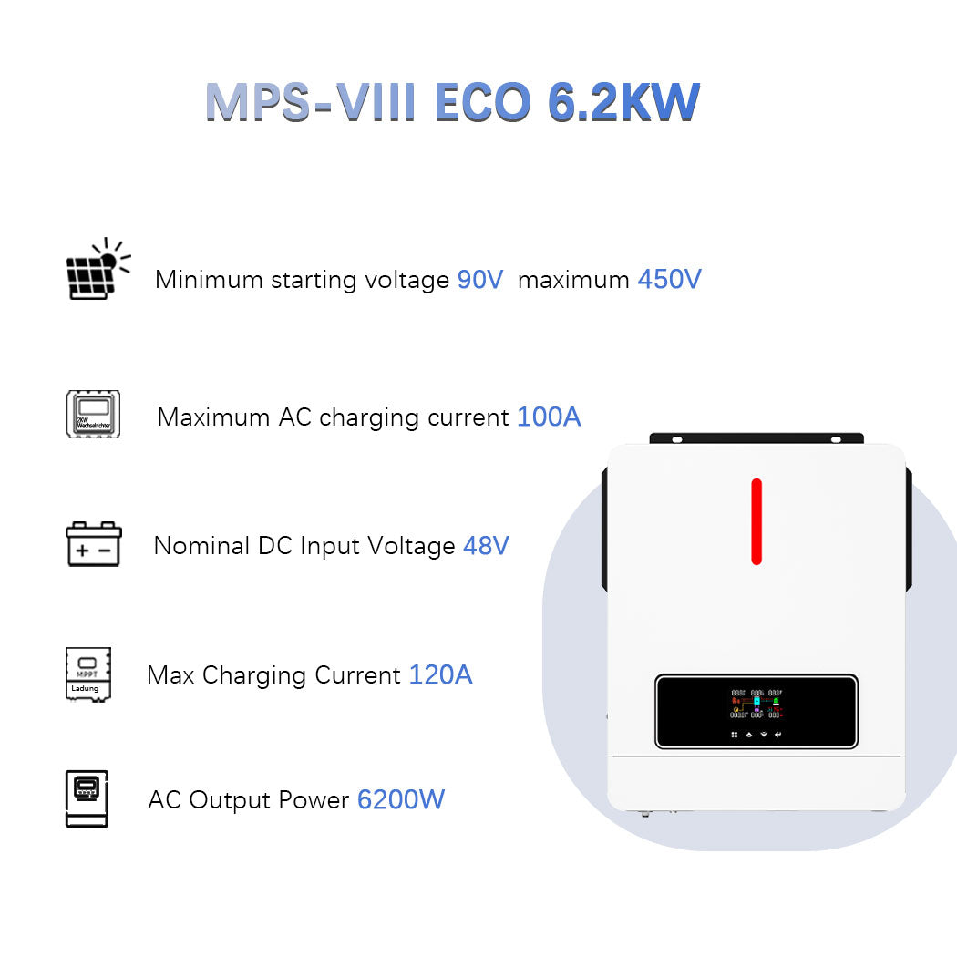 Y&H 6.2KW 48V Solar Hybrid Inverter Pure Sine Wave MPPT 120A Solar Cha – Shenzhen Yonghui Co., Ltd
